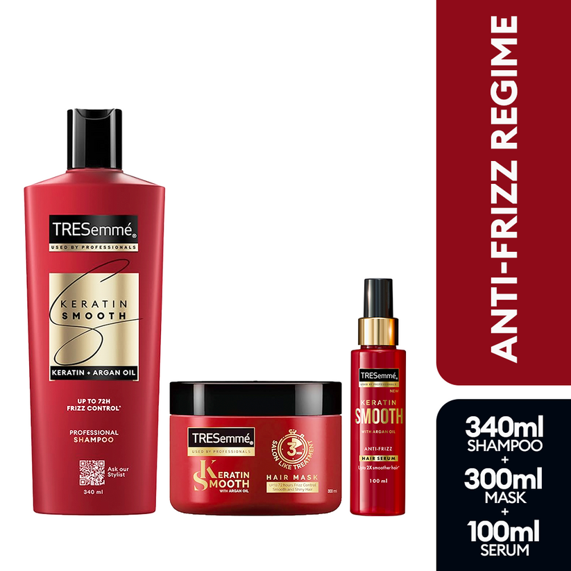 Try TRESemmé Keratin Smooth Shampoo 340ml+Mask 300ml+Serum 100ml Combo ...