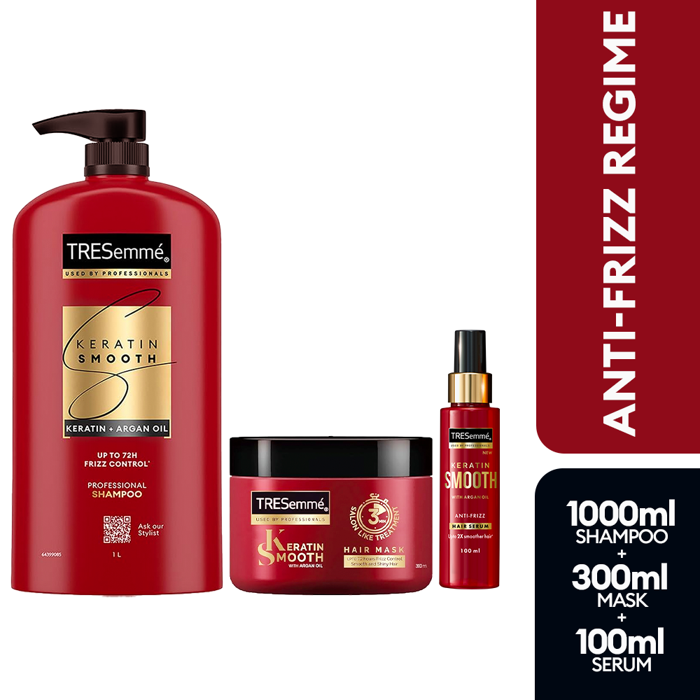 Try TRESemmé Keratin Smooth Shampoo 1000ml+Mask 300ml+Serum 100ml Combo ...