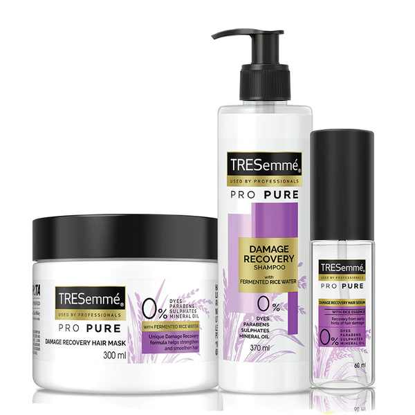 Try TRESemmé Pro Pure Damage Recovery Shampoo 370ml+Mask 300ml+Serum ...