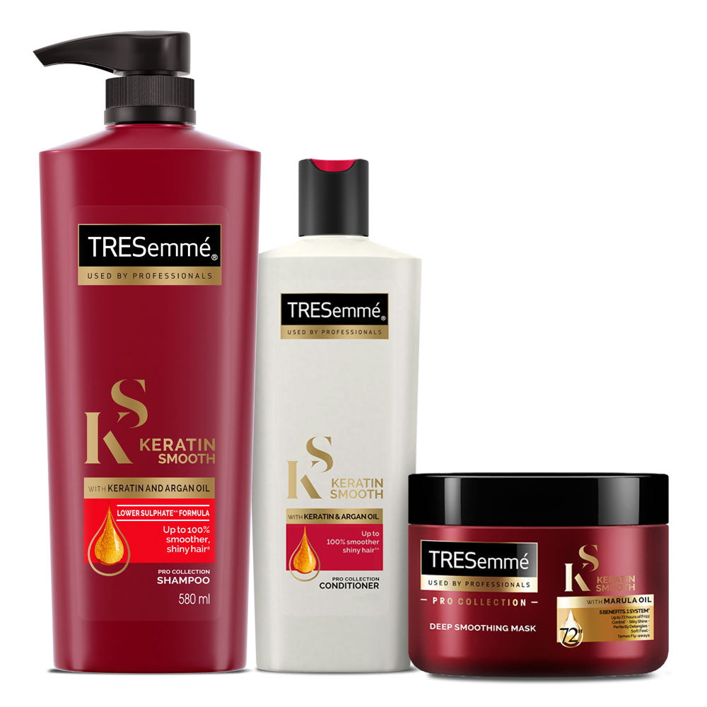 TRESemmé Keratin Smooth Shampoo 580ml + Keratin Smooth Conditioner 190 ...