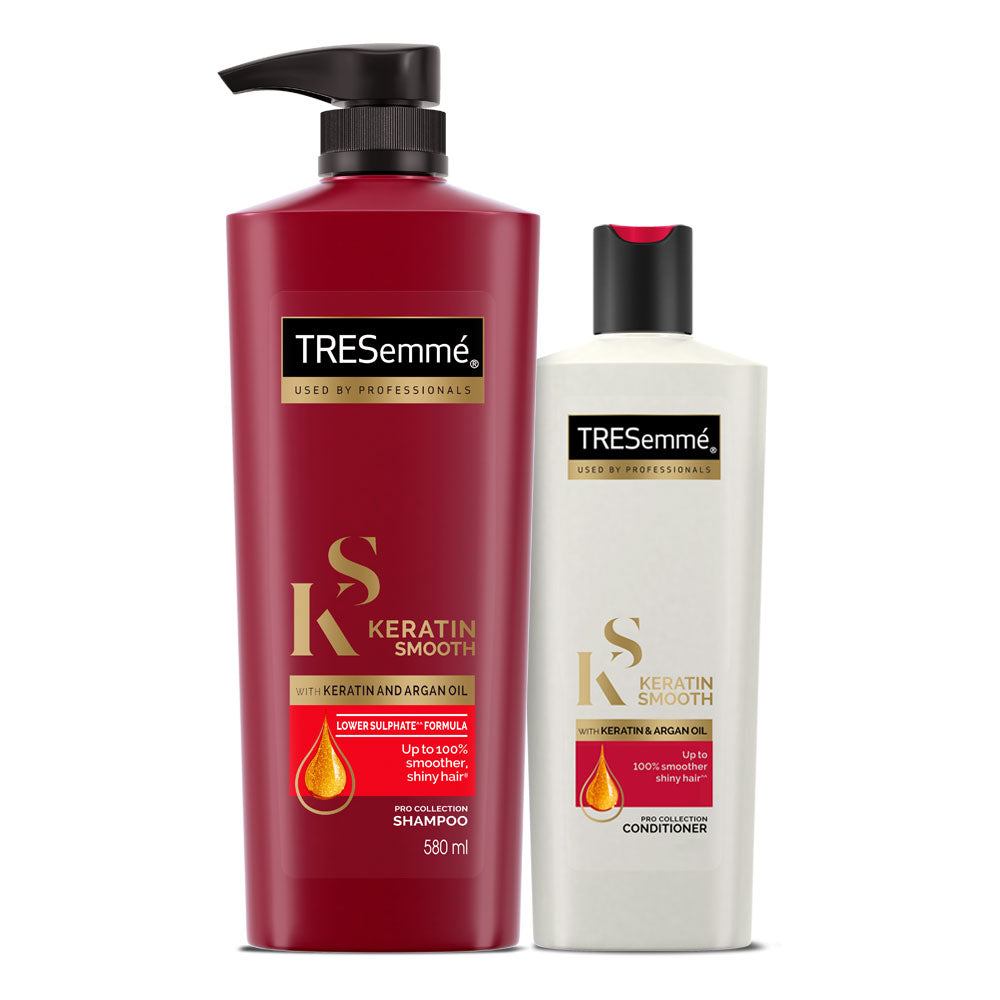 TRESemmé Keratin Smooth Shampoo 580ml + Conditioner 340ml – Tresemme India