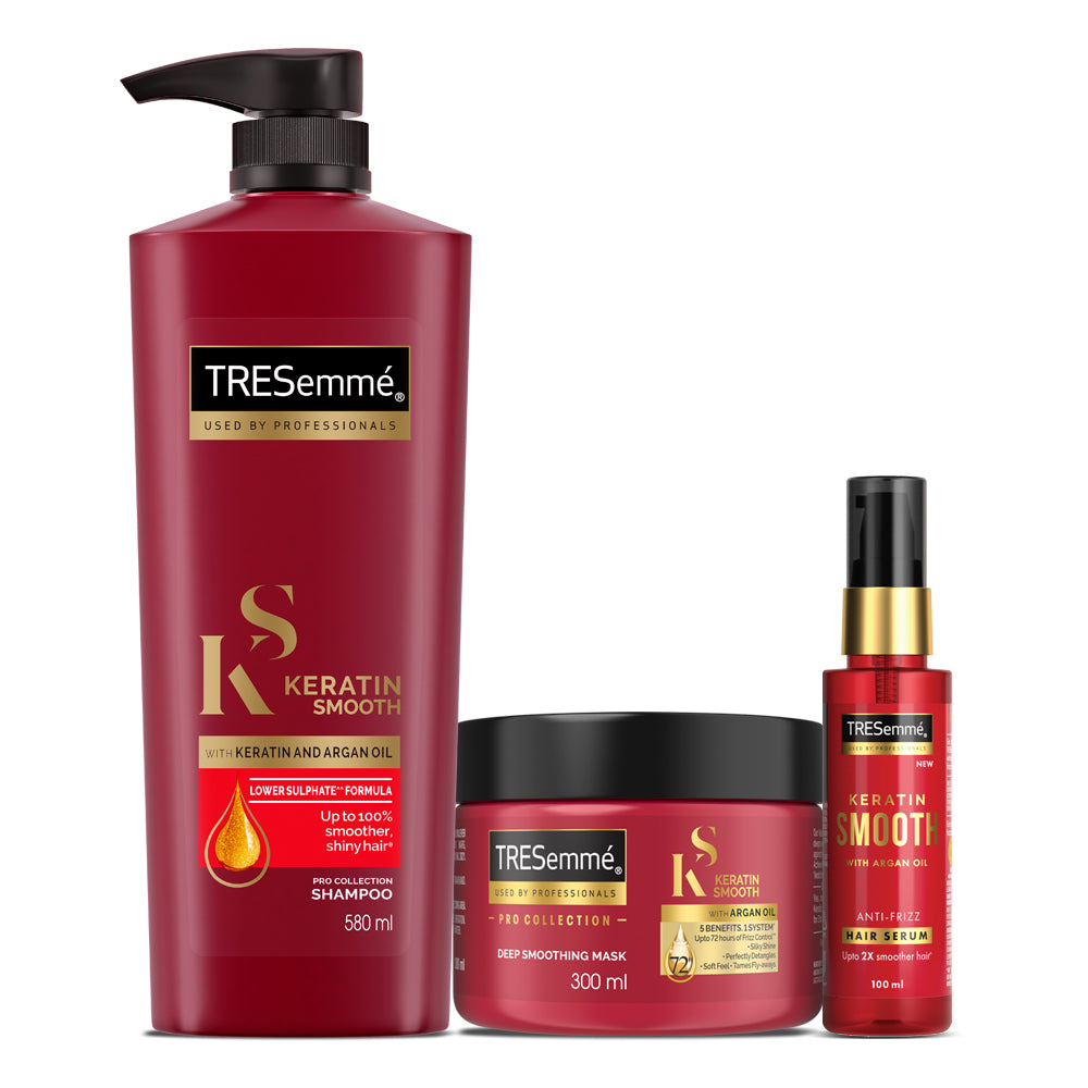 TRESemmé Keratin Smooth Shampoo 580ml + Mask 300ml + Serum 100ml ...